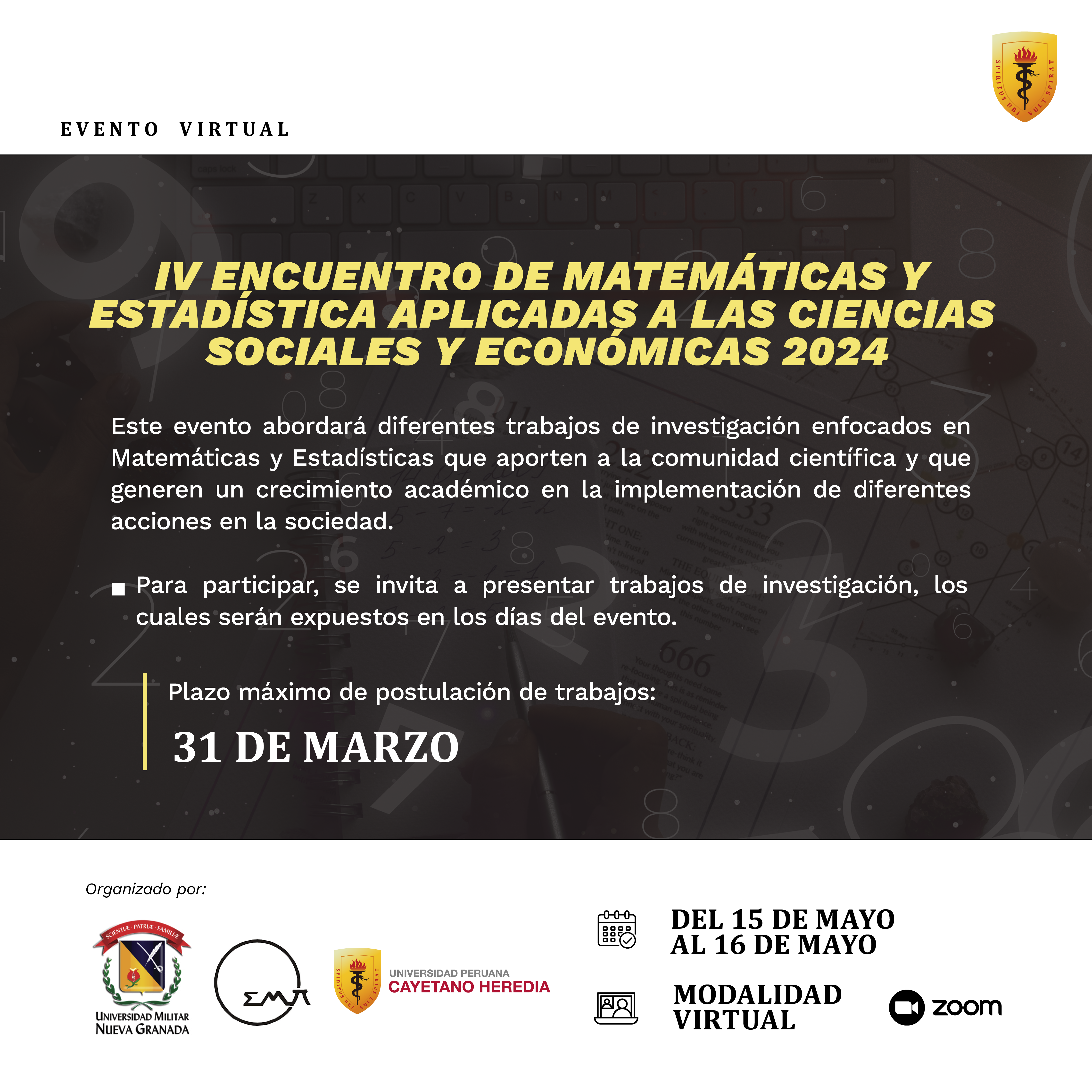 «IV Encuentro de Matemáticas y Estadística aplicadas a las Ciencias Sociales y Económicas 2024 ...